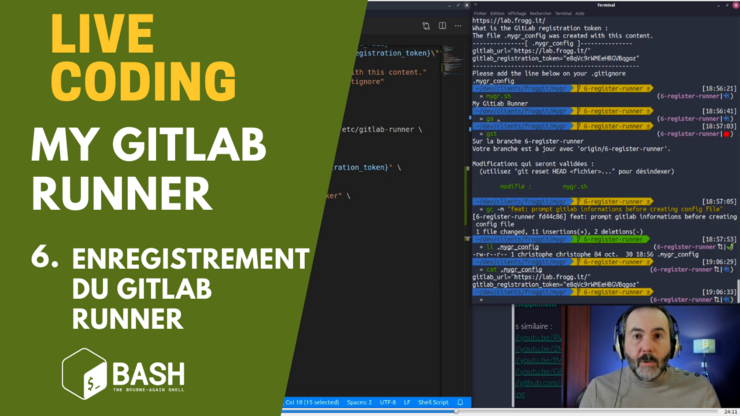 👨‍💻 Live Coding | Bash | My GitLab Runner | 6. Enregistrement du GitLab ...